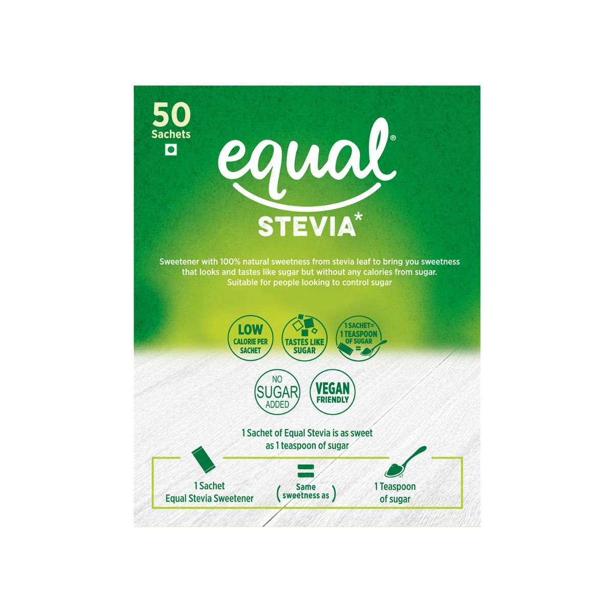 Equal Stevia Natural Sweetener, 50 Sachets Price, Uses, Side Effects ...