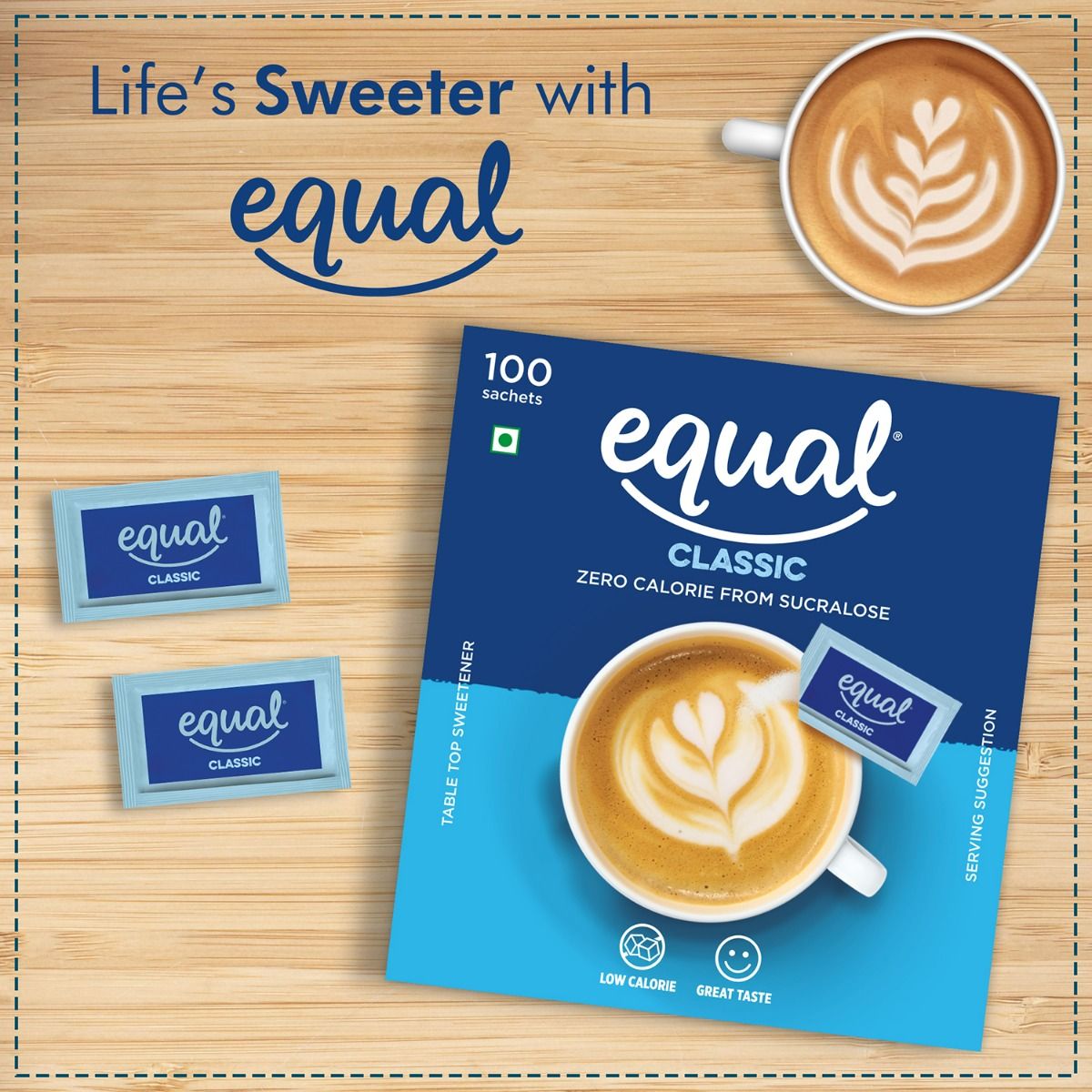 Equal Classic Zero Calorie Sweetener, 100 Sachets Price, Uses, Side ...