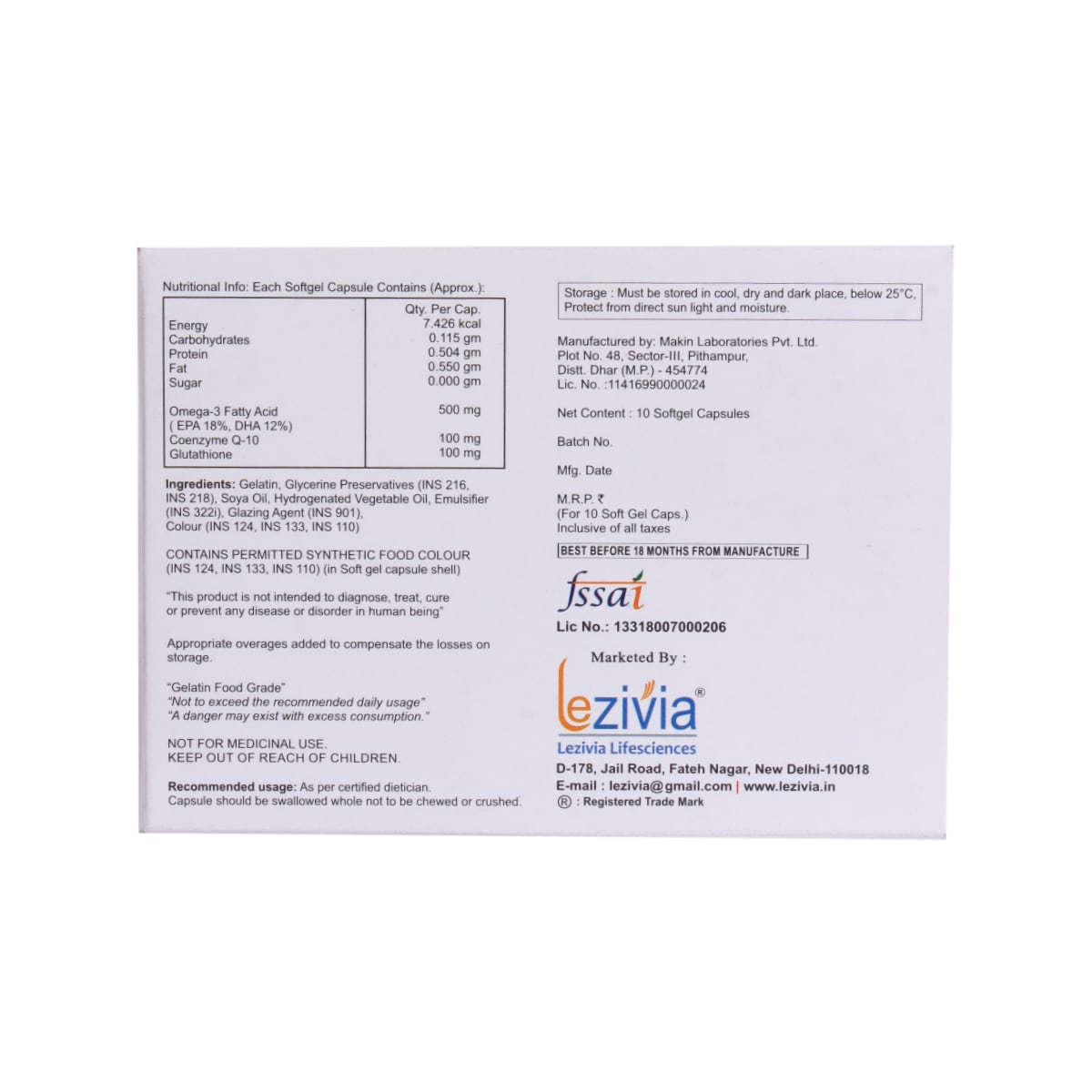 EQ-Zivia Plus Capsule 10's Price, Uses, Side Effects, Composition ...