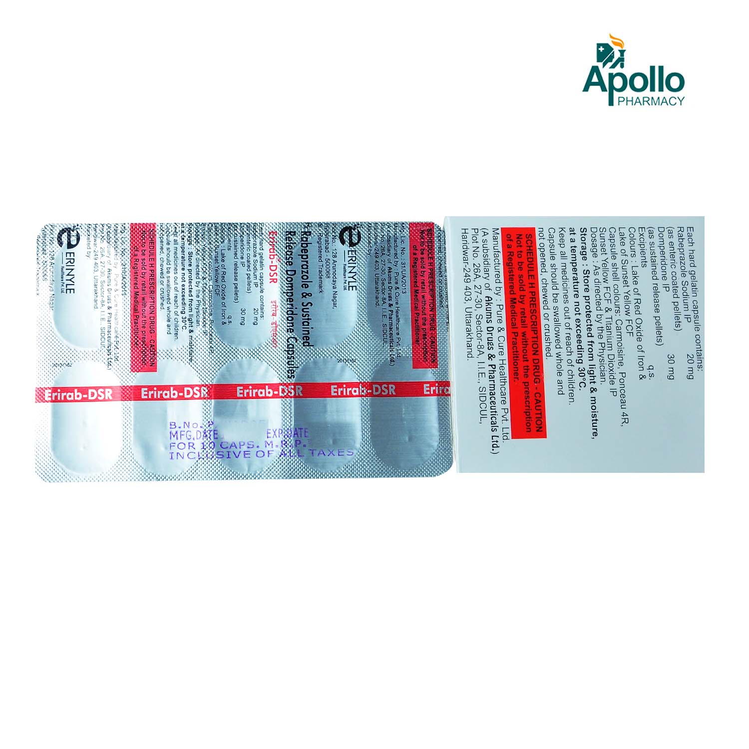 Erirab-DSR Capsule 10's Price, Uses, Side Effects, Composition - Apollo ...
