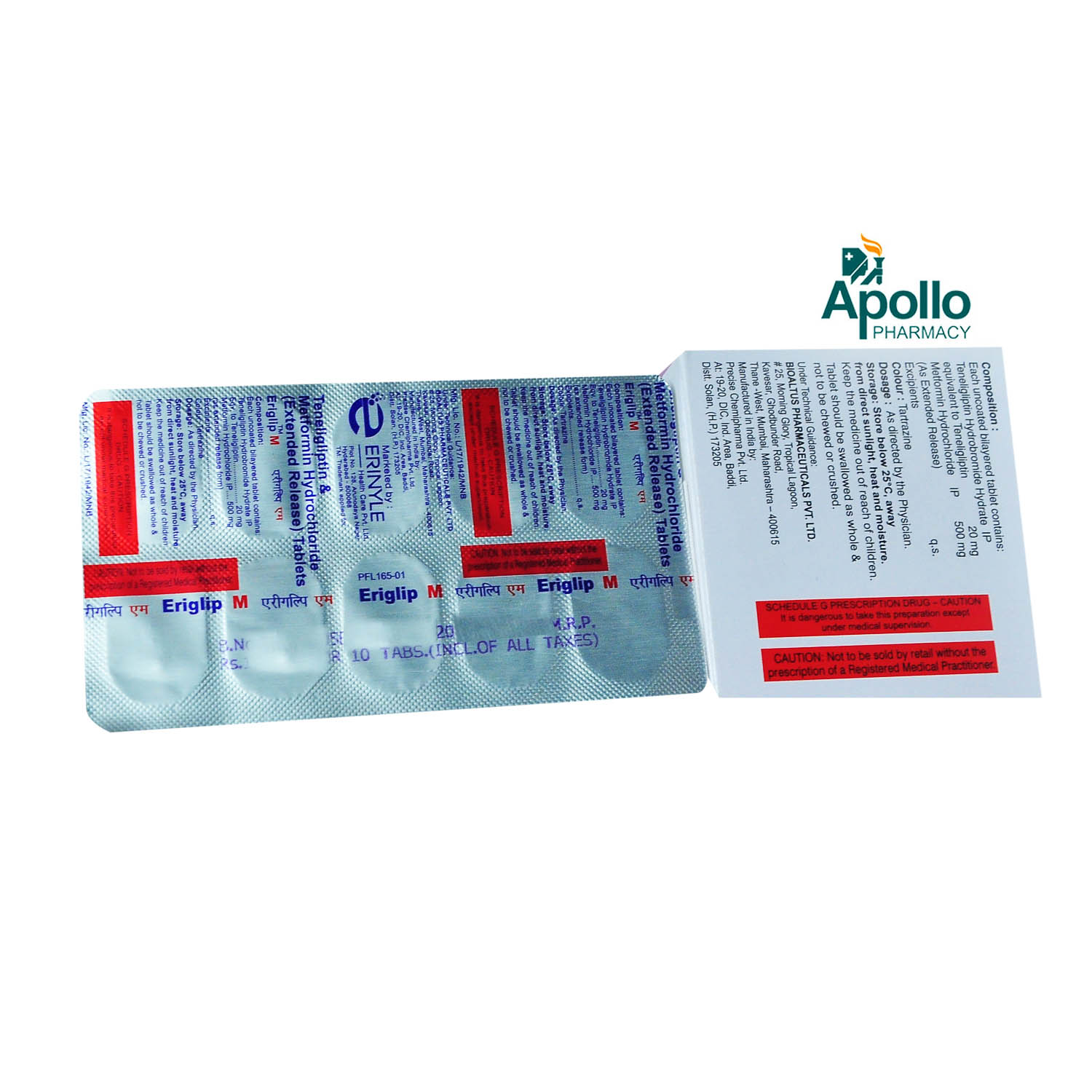 Eriglip M Tablet 10's Price, Uses, Side Effects, Composition - Apollo ...