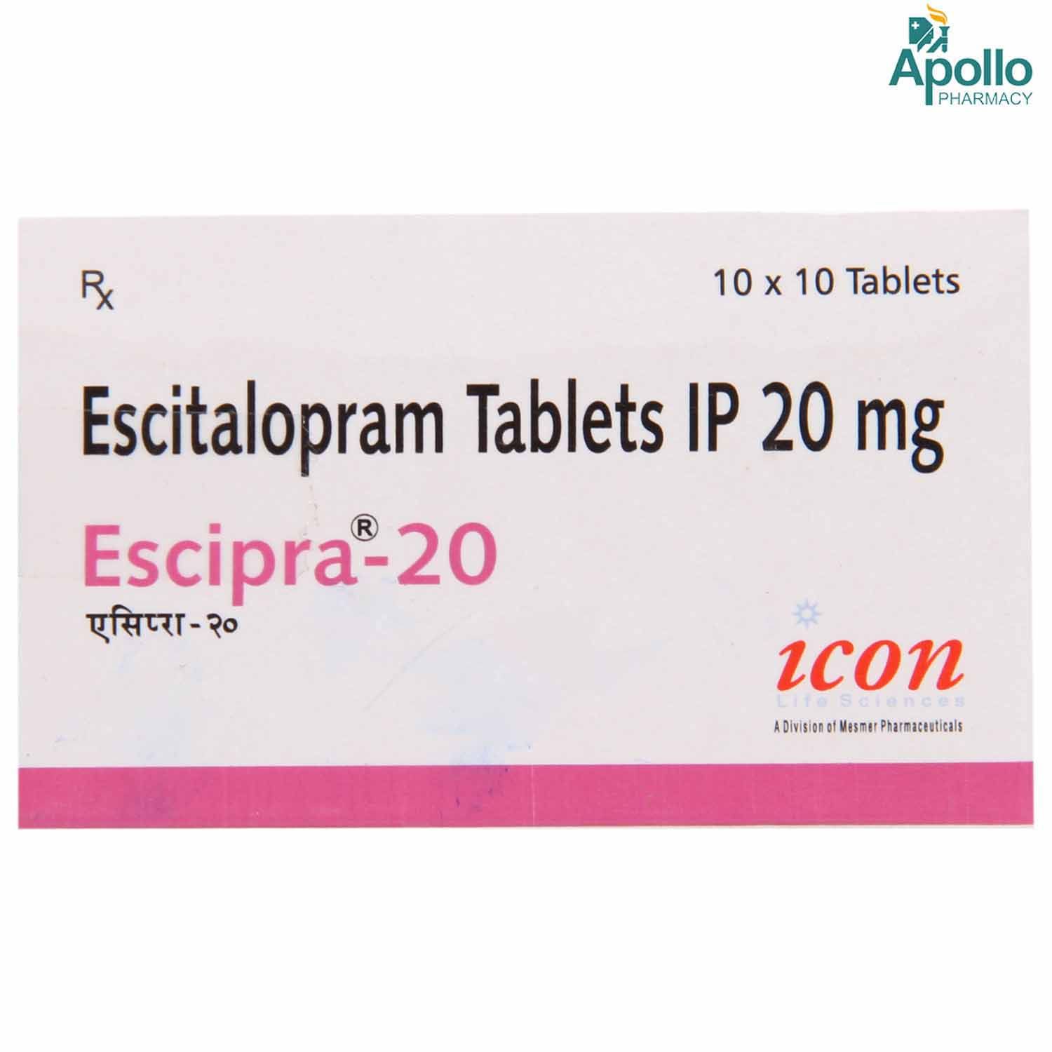 ESCIPRA 20MG TABLET Price, Uses, Side Effects, Composition - Apollo ...