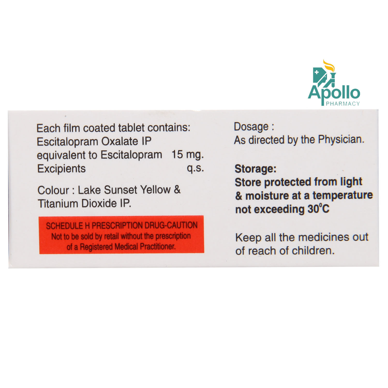 ESCIPRA 15MG TABLET 10'S Price, Uses, Side Effects, Composition ...