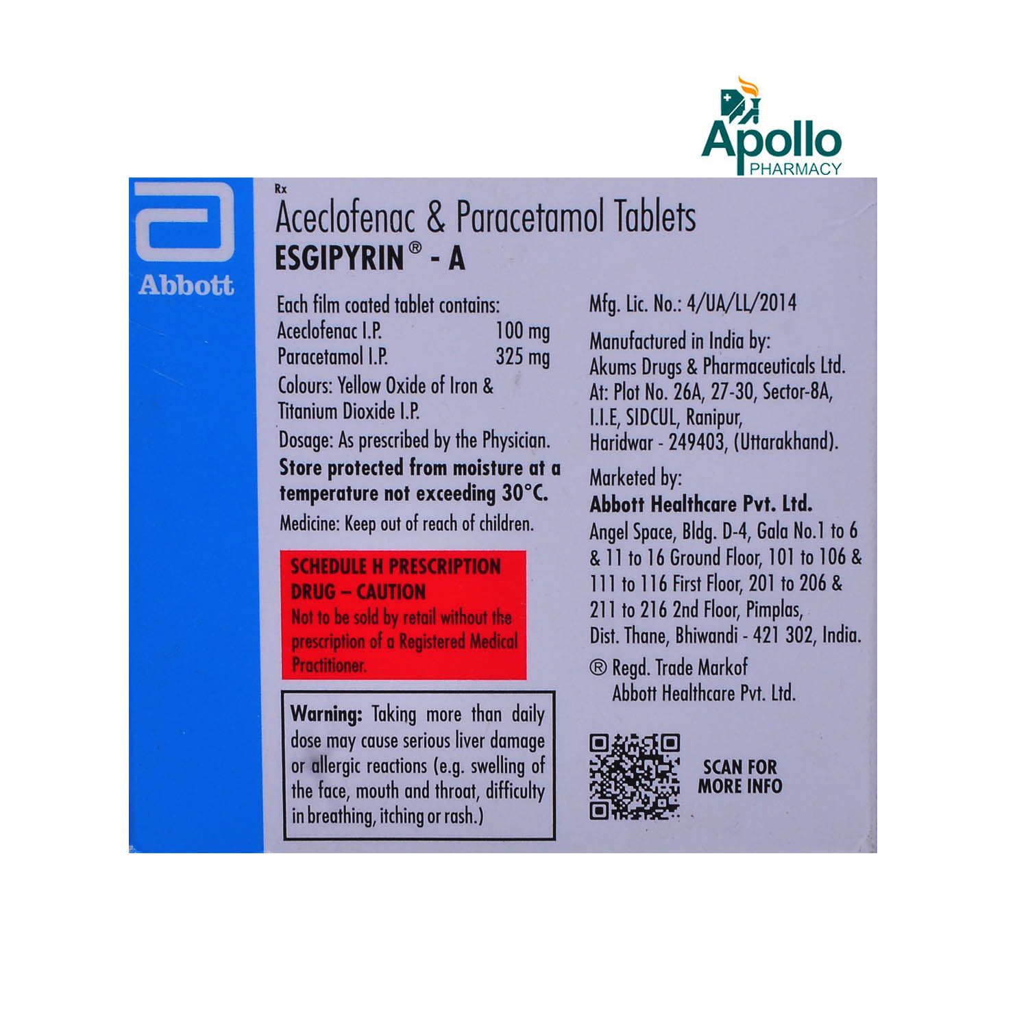 ESGIPYRIN A TABLET 15'S Price, Uses, Side Effects, Composition - Apollo ...