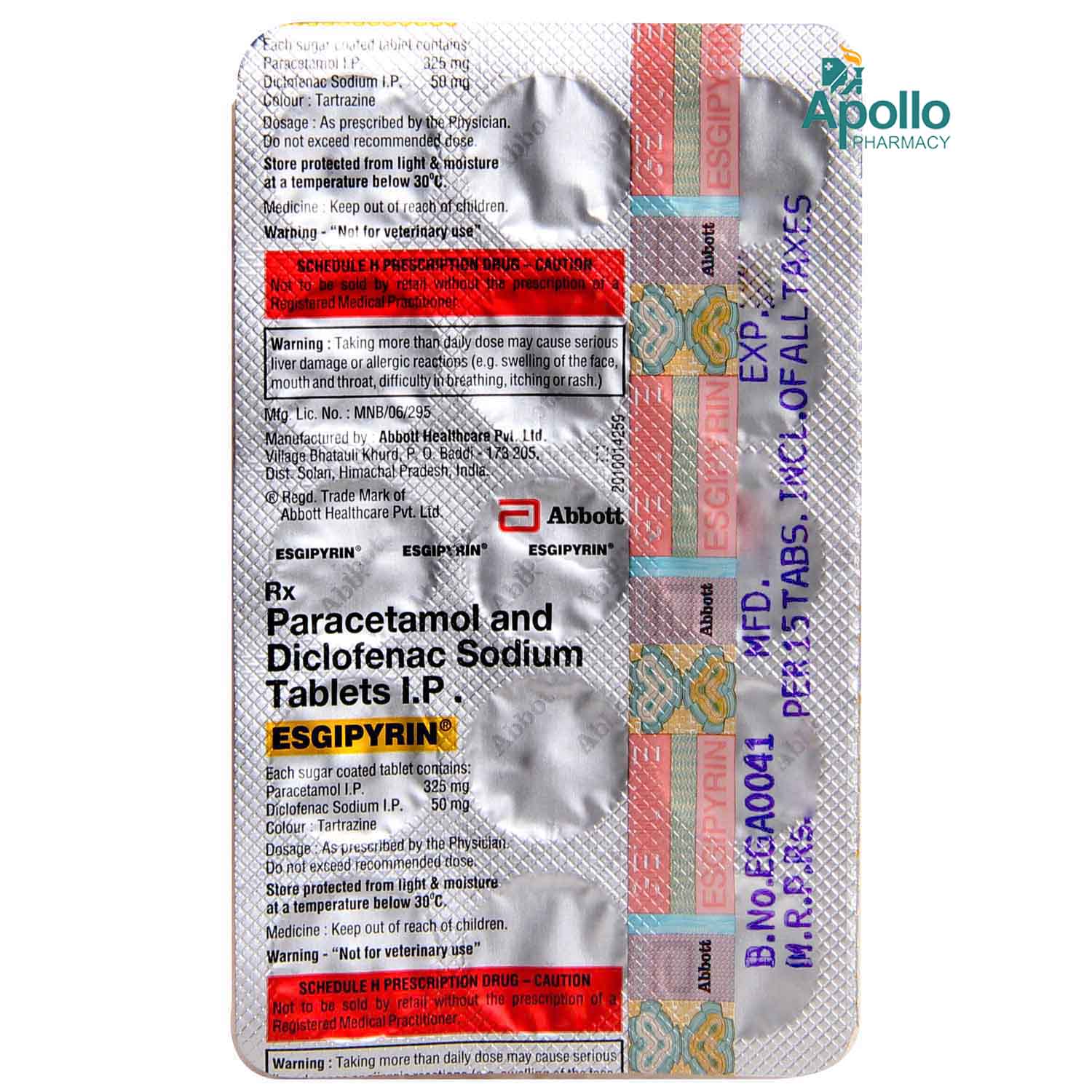 Esgipyrin Tablet 15's Price, Uses, Side Effects, Composition - Apollo ...