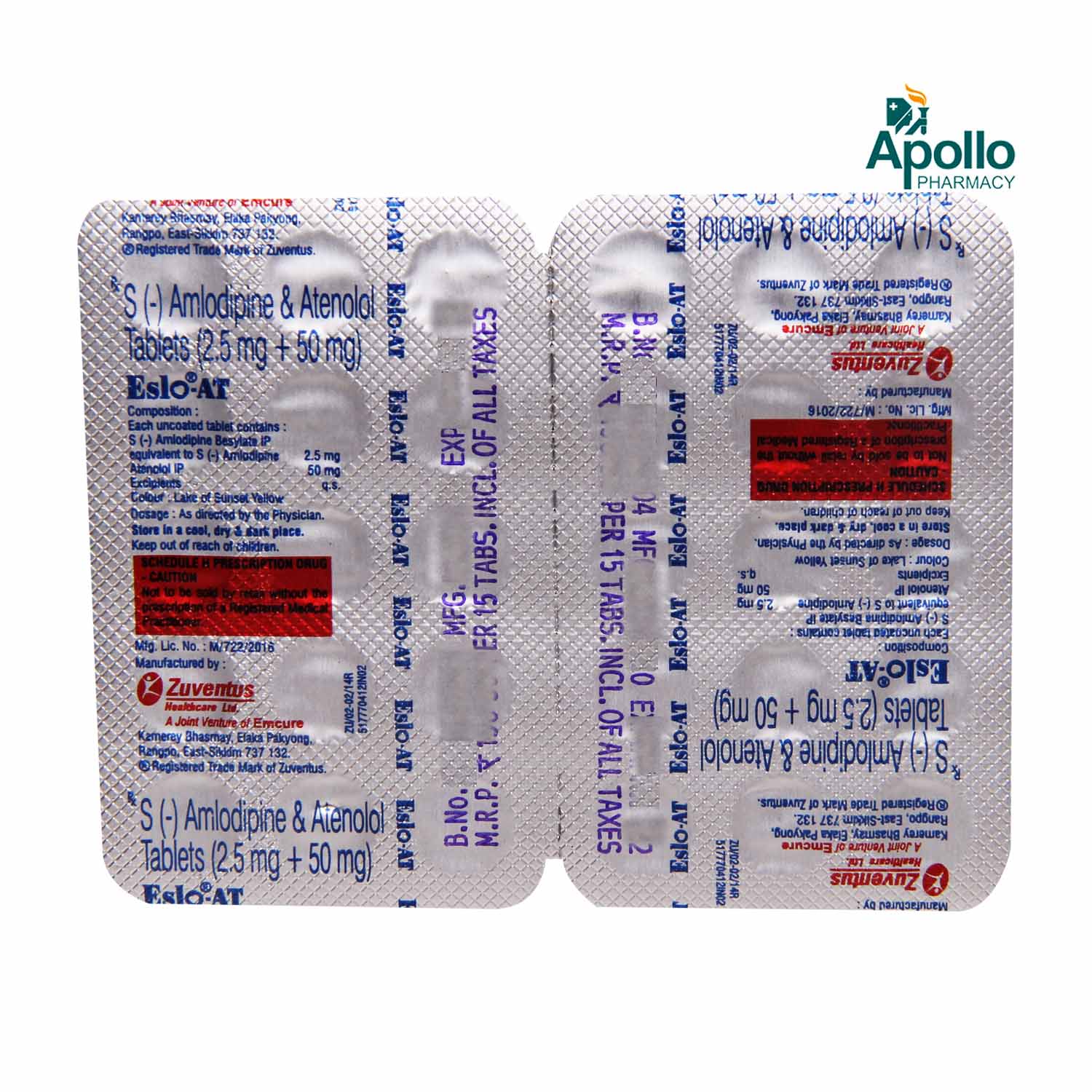 Eslo-AT Tablet 15's Price, Uses, Side Effects, Composition - Apollo ...