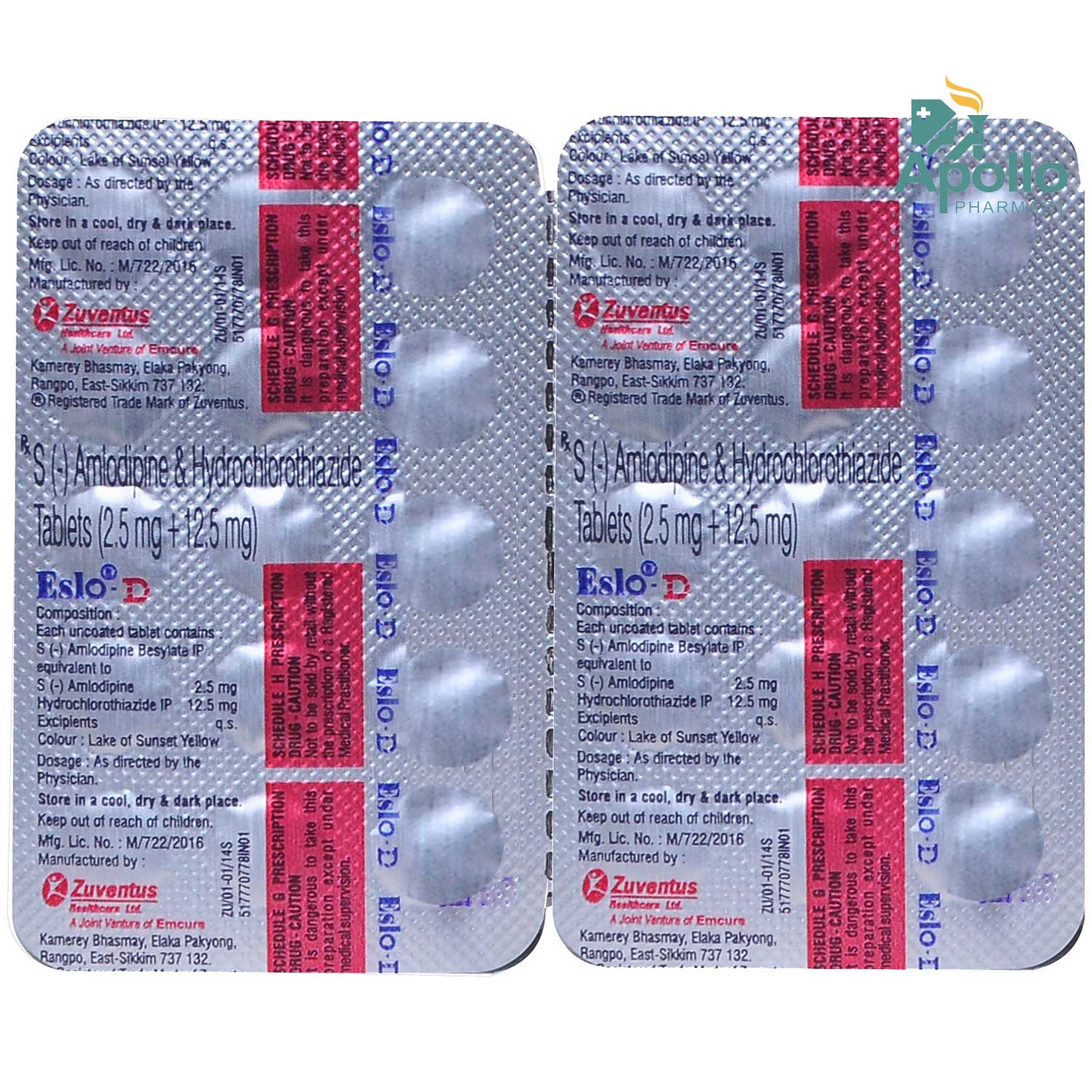 Eslo-D Tablet 15's Price, Uses, Side Effects, Composition - Apollo Pharmacy
