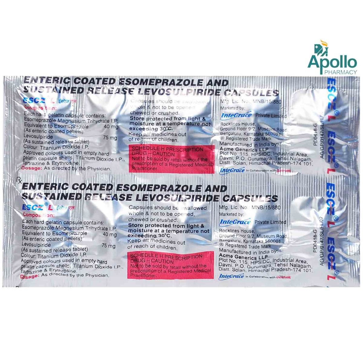 ESOZ L CAPSULE Price, Uses, Side Effects, Composition - Apollo Pharmacy