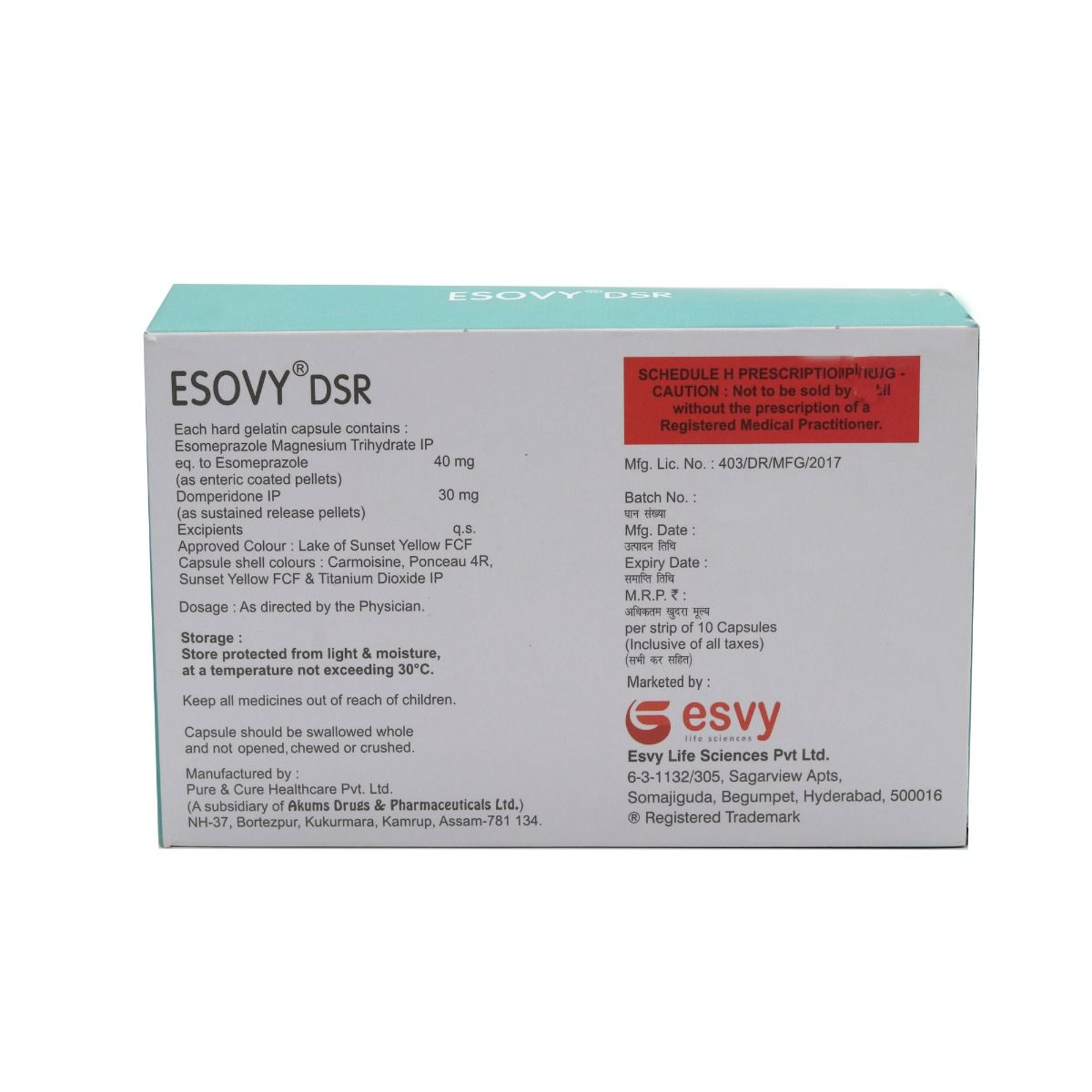 ESOVY DSR CAPSULES 10'S Price, Uses, Side Effects, Composition - Apollo ...