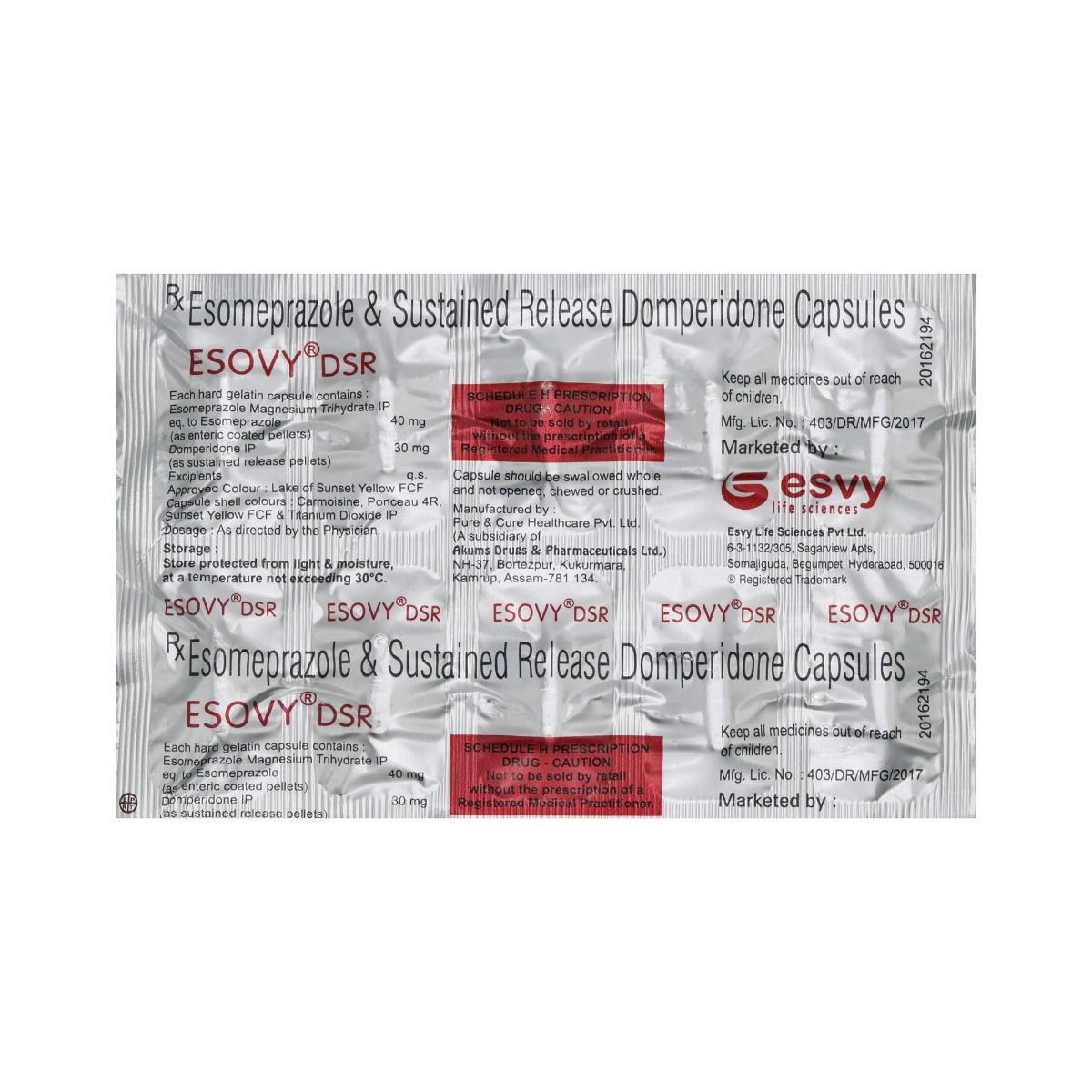 ESOVY DSR CAPSULES 10'S Price, Uses, Side Effects, Composition - Apollo ...