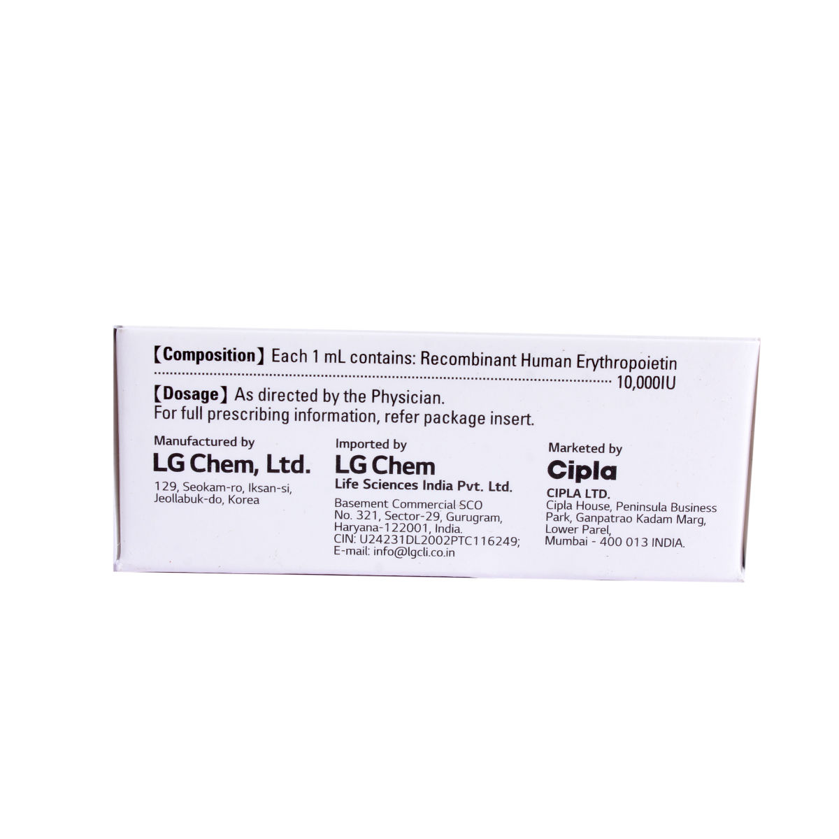 Espogen 10000 IU Injection 1 ml Price, Uses, Side Effects, Composition ...