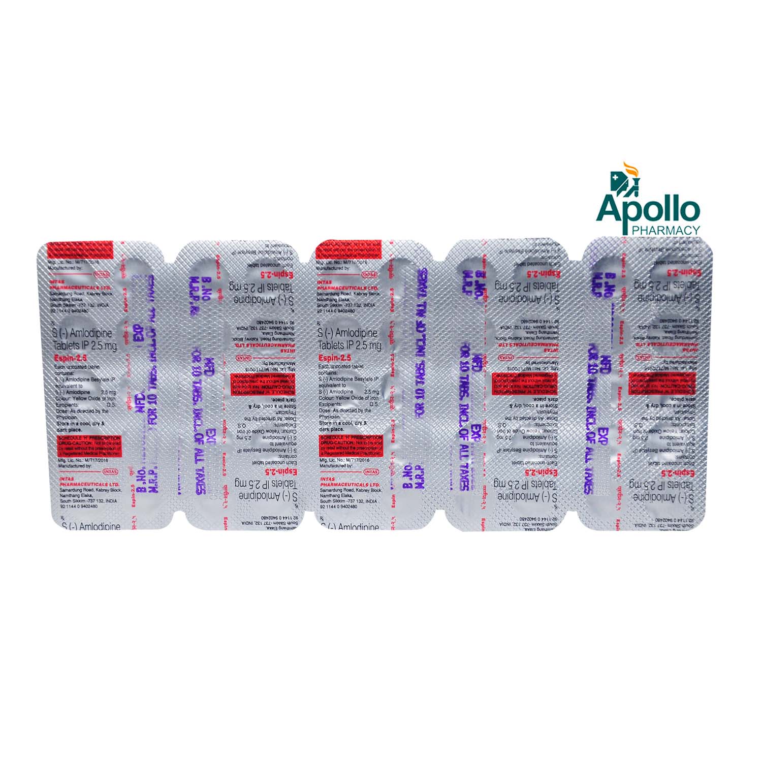 Espin-2.5 Tablet 10's Price, Uses, Side Effects, Composition - Apollo ...