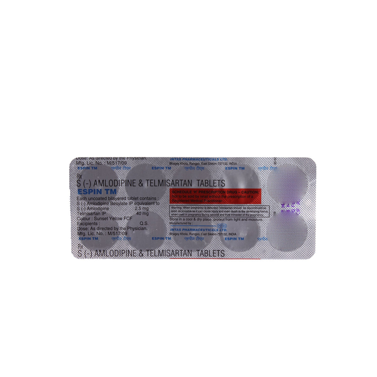 Espin TM Tablet 10's Price, Uses, Side Effects, Composition - Apollo ...