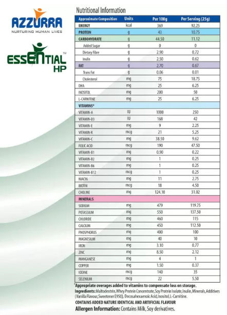 Essential HP Vanilla Flavoured Powder, 400 gm Tin Price, Uses, Side ...