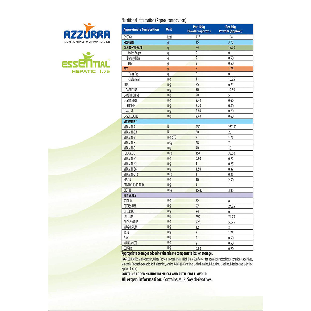 Essential Nutrition Series Hepatic 1.75 Vanilla Flavour Powder, 400 gm ...