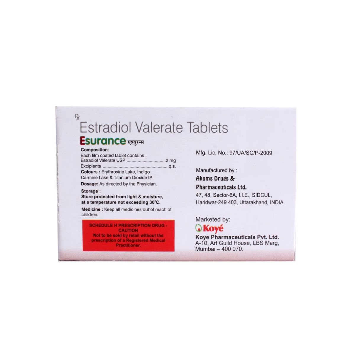 Esurance Tablet 28's Price, Uses, Side Effects, Composition - Apollo ...