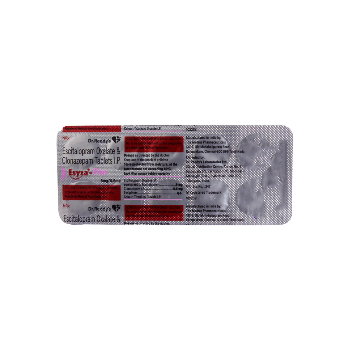 ESYZA PLUS 5MG/0.5MG TABLET 10'S Price, Uses, Side Effects, Composition ...