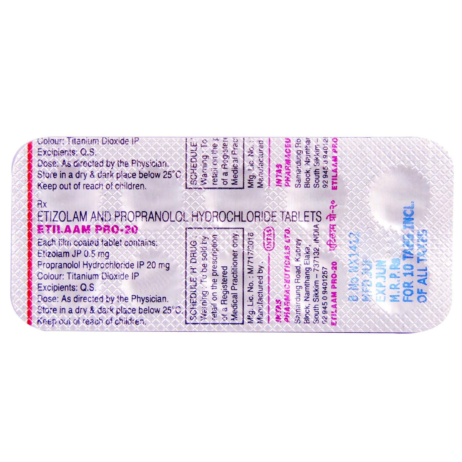 Etilaam PRO 20 Tablet 10's Price, Uses, Side Effects, Composition ...