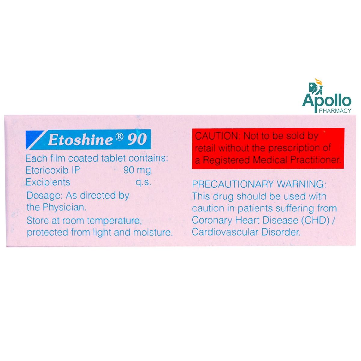 Etoshine 90 Tablet 10's Price, Uses, Side Effects, Composition - Apollo Pharmacy