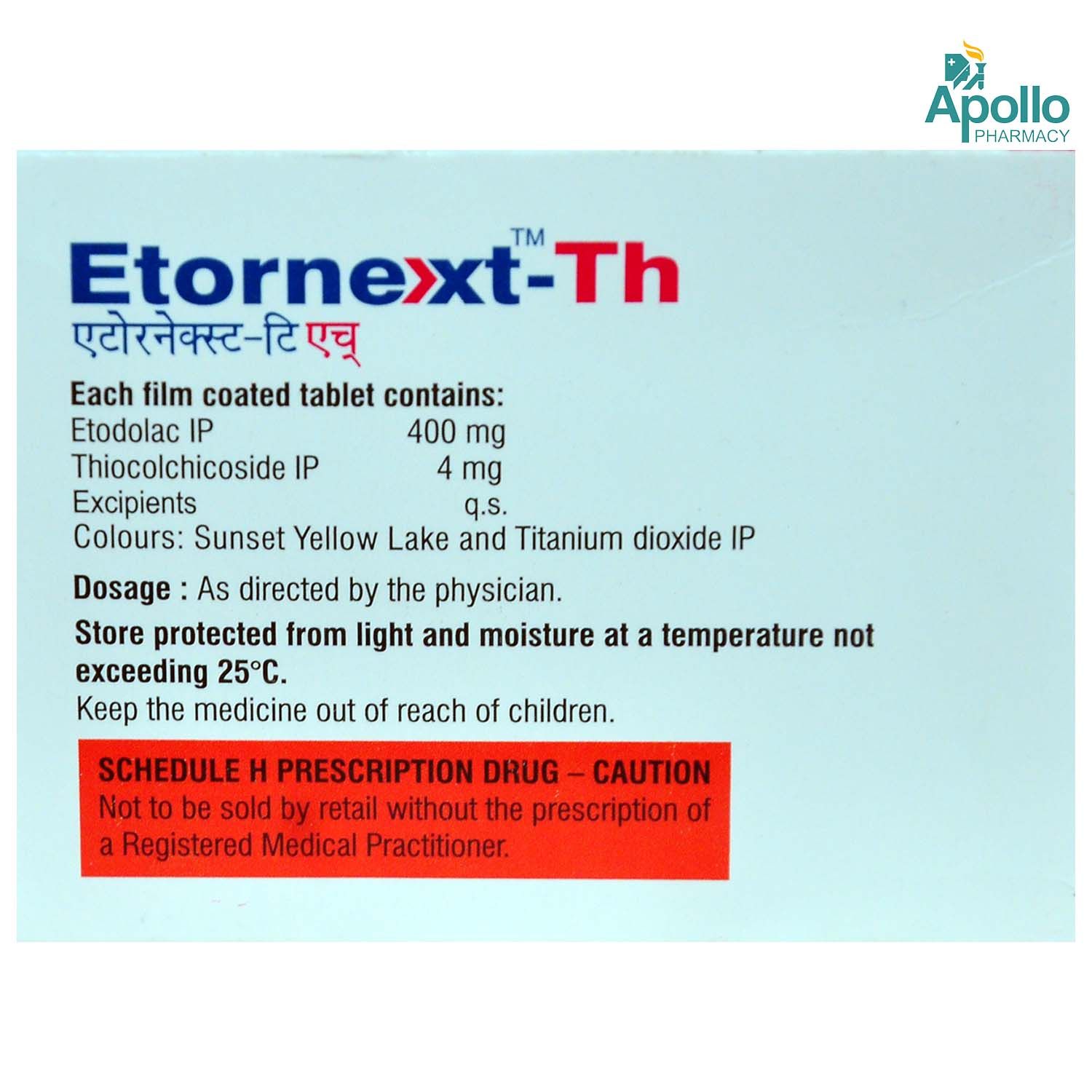 Etornext-TH Tablet 10's Price, Uses, Side Effects, Composition - Apollo ...