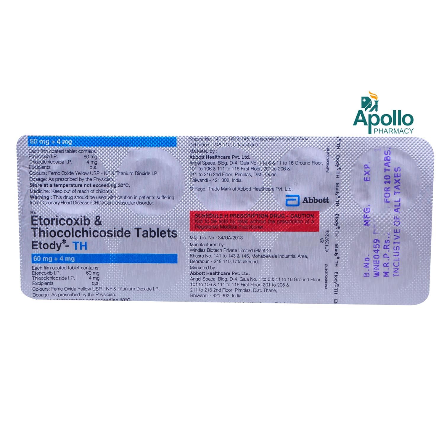 Etody-TH Tablet 10's Price, Uses, Side Effects, Composition - Apollo ...