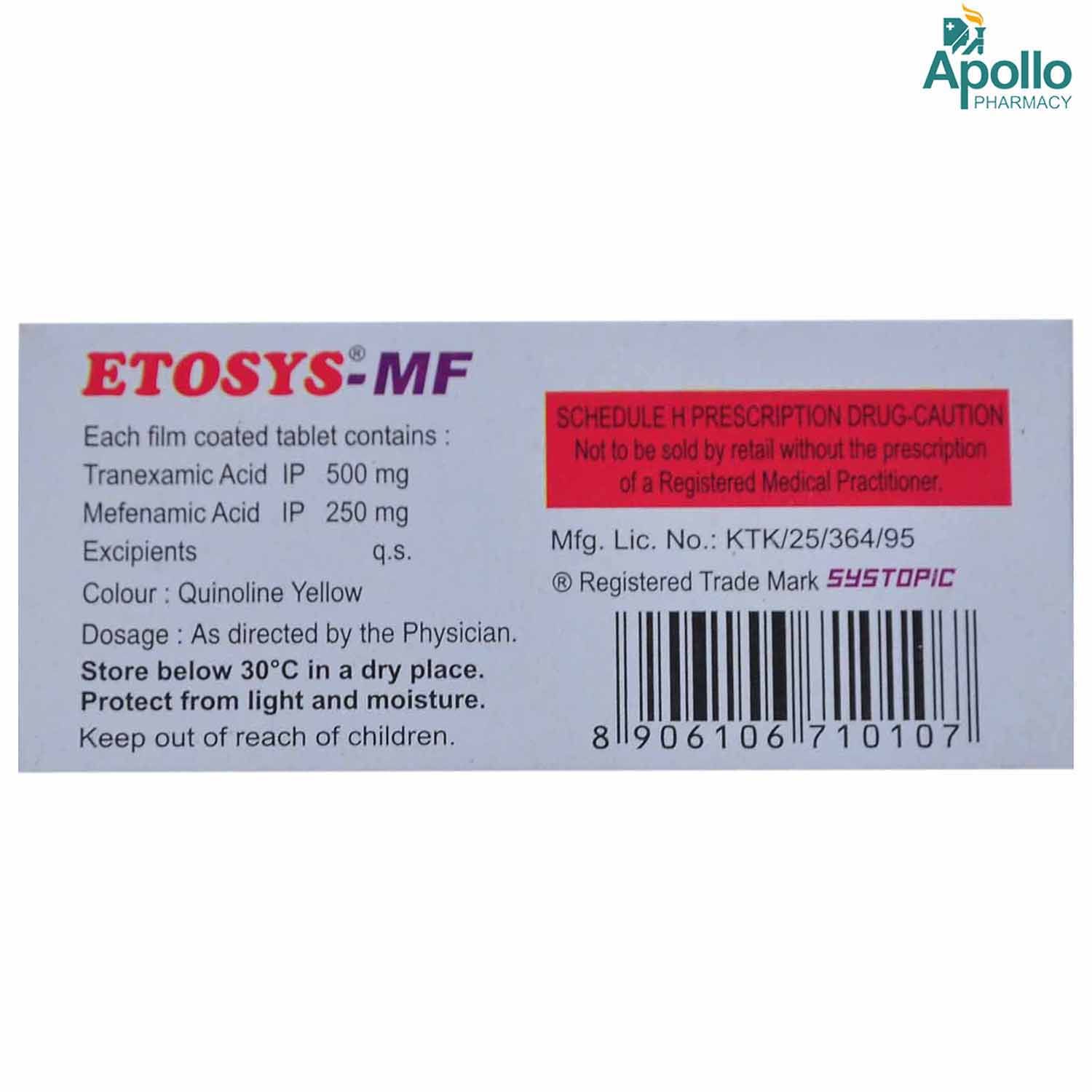 Etosys-MF Tablet 10's Price, Uses, Side Effects, Composition - Apollo ...