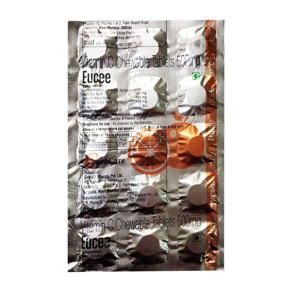 Eucee Sugar Free Orange Chewable Tablet 15's Price, Uses, Side Effects ...