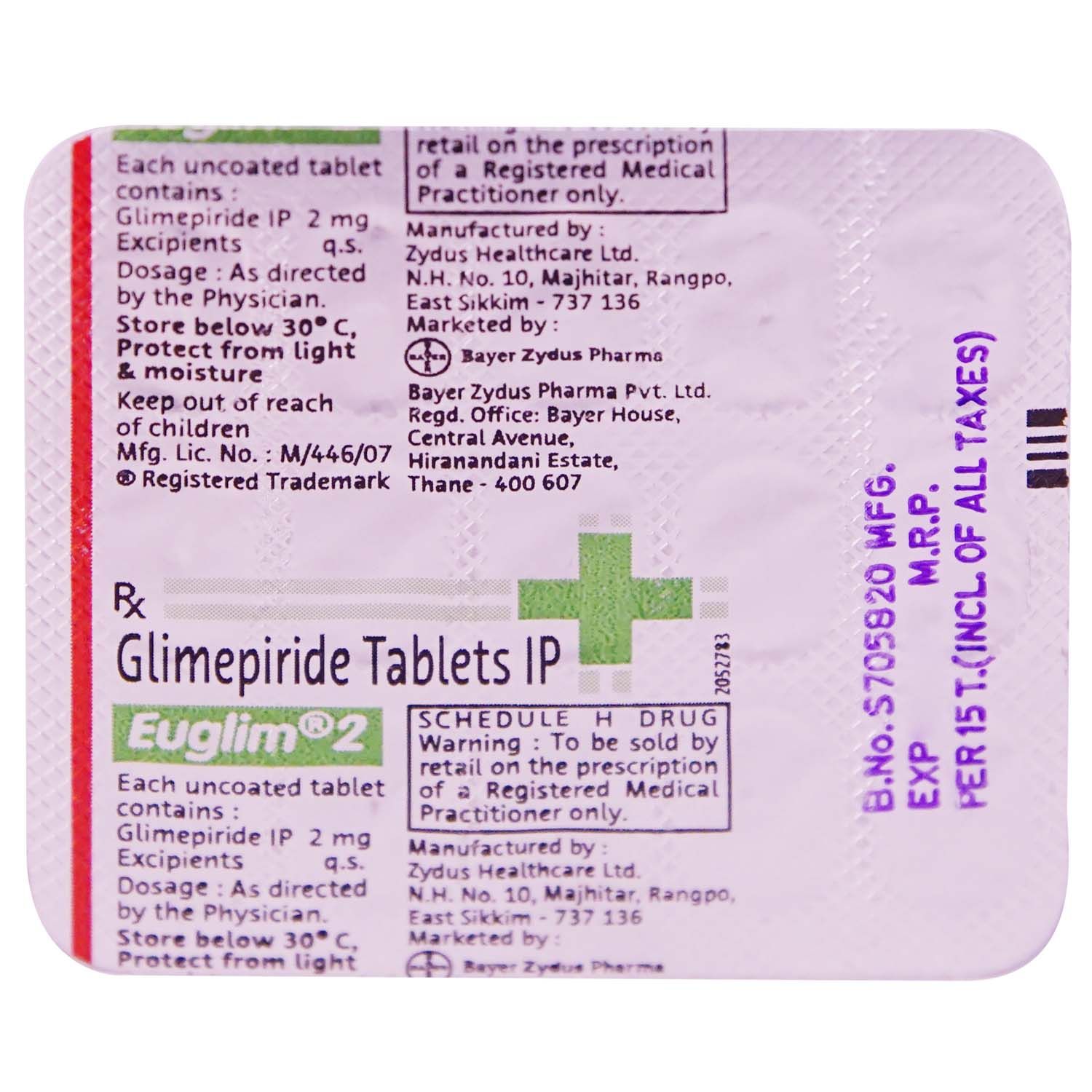 Euglim 2 Tablet 15's Price, Uses, Side Effects, Composition - Apollo ...