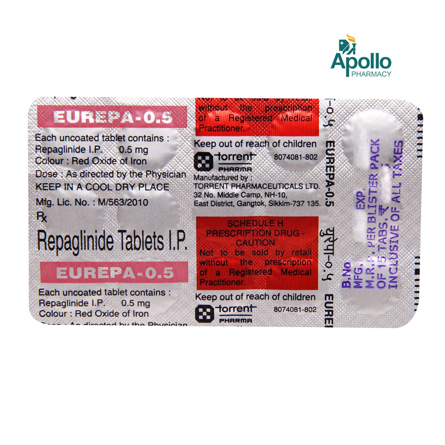 Eurepa 0.5 Tablet 15's Price, Uses, Side Effects, Composition - Apollo ...