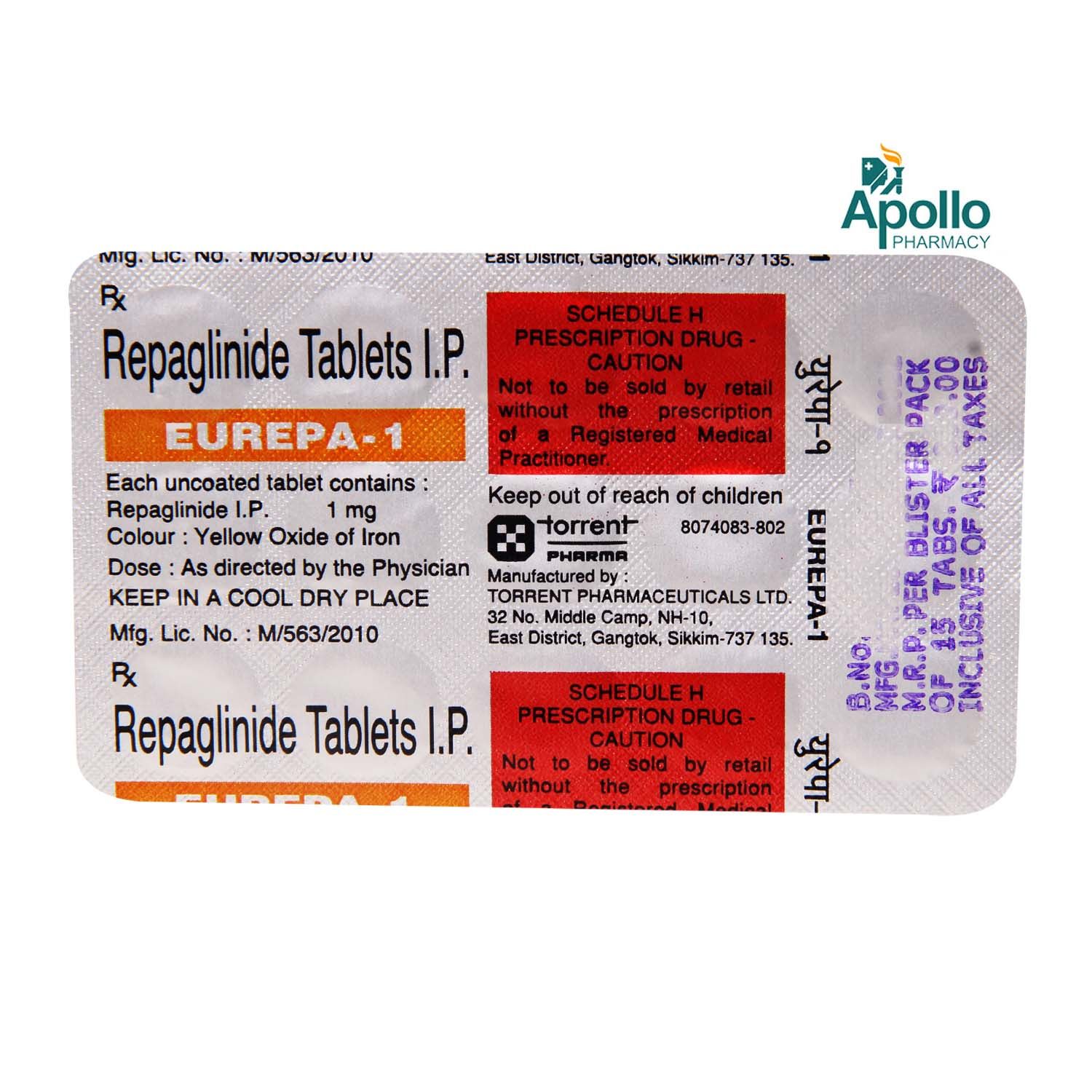 Eurepa 1 Tablet 15's Price, Uses, Side Effects, Composition - Apollo ...