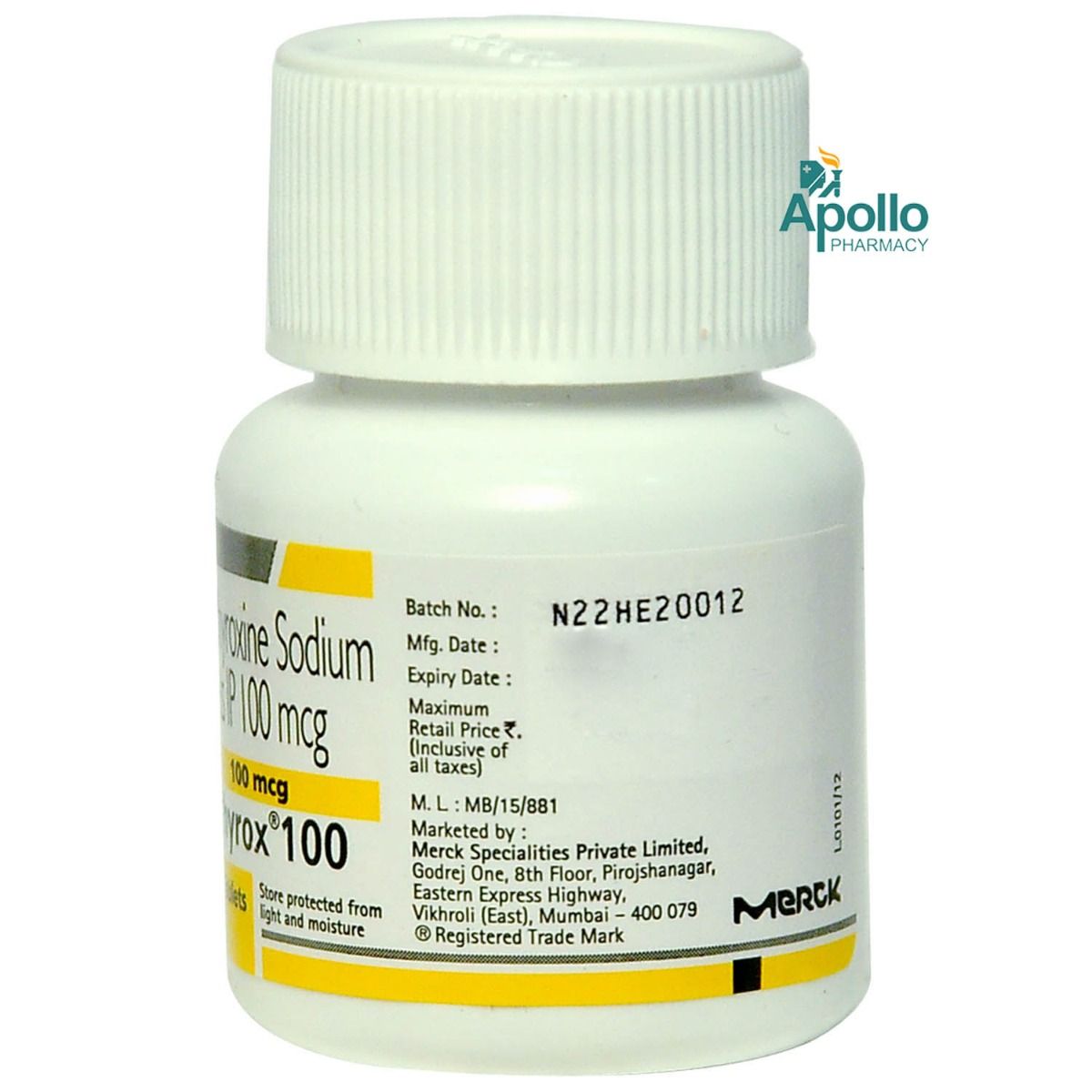 Euthyrox 100 Tablet 100's Price, Uses, Side Effects, Composition ...