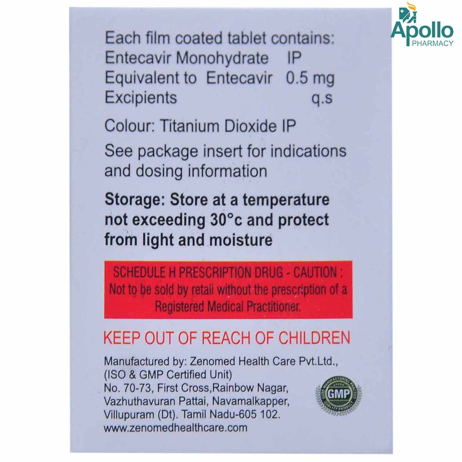 E VIR 0.5MG TABLET 30'S Price, Uses, Side Effects, Composition - Apollo ...