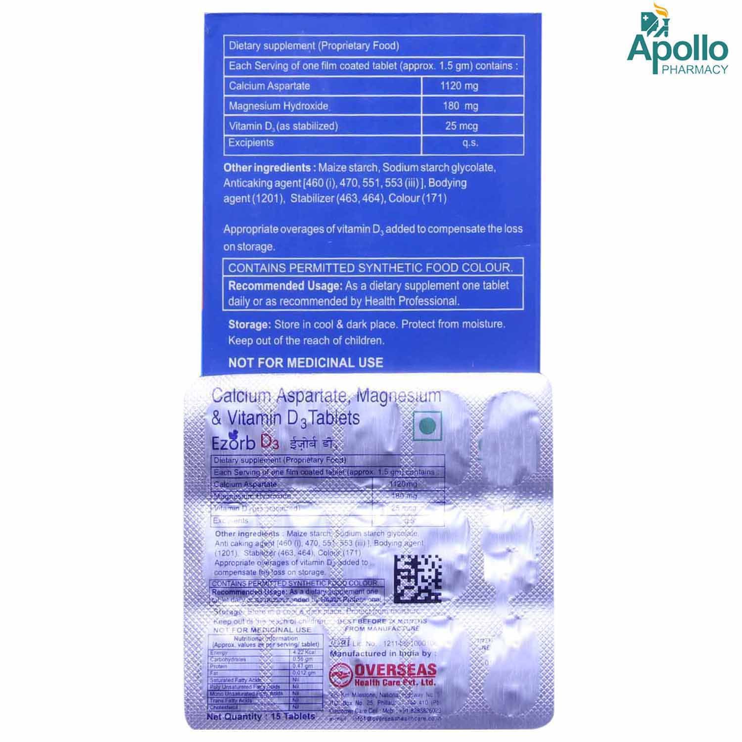 Ezorb D3 Tablet 15's Price, Uses, Side Effects, Composition - Apollo ...