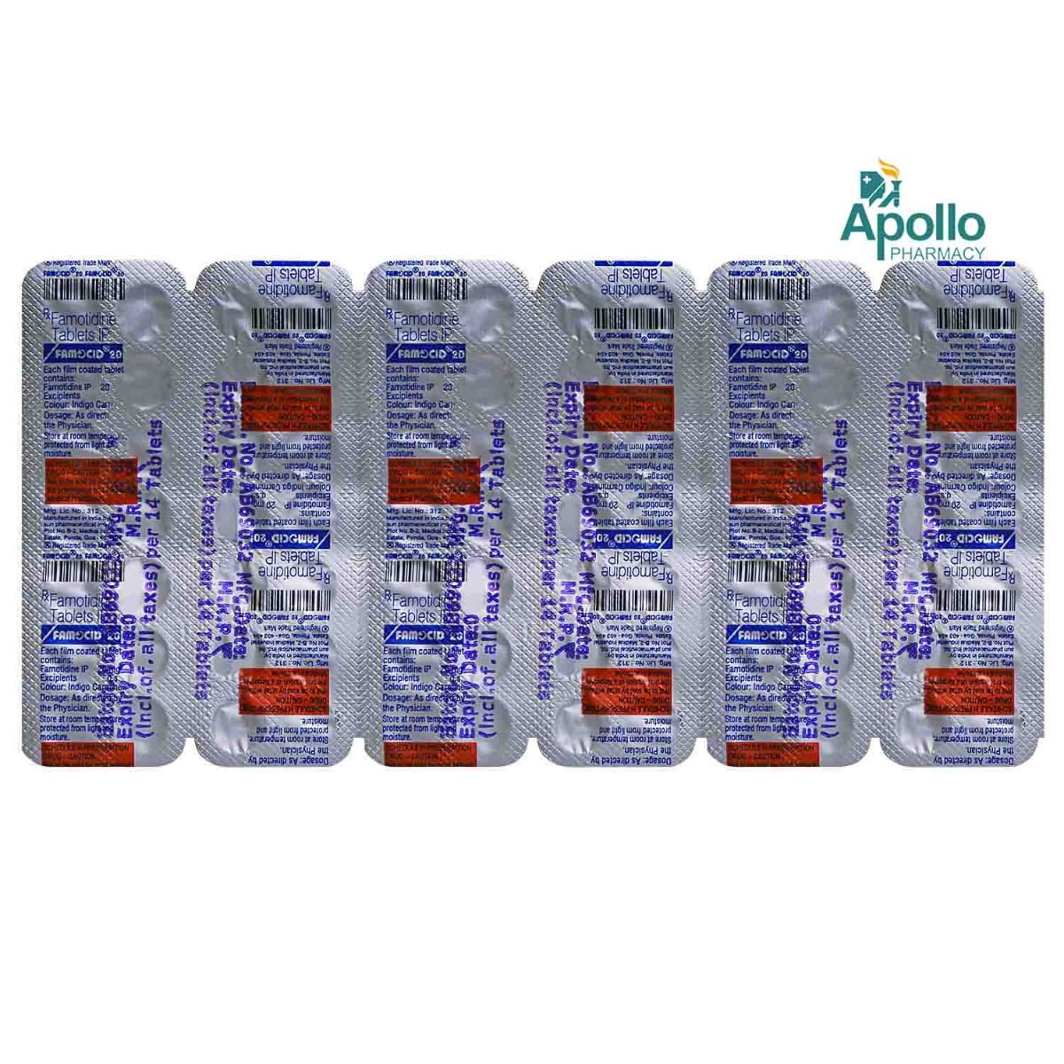 Famocid 20 Tablet 14's Price, Uses, Side Effects, Composition - Apollo ...