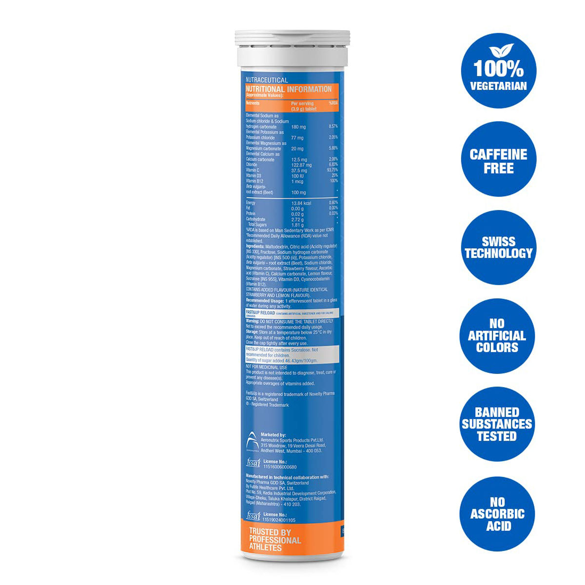 Fast&Up Reload Instant Electrolytes Berry Flavour, 20 Effervescent ...