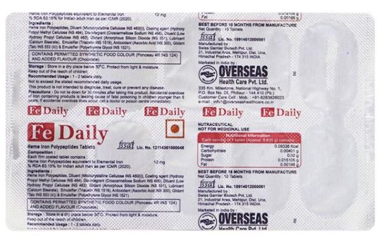 Fe Daily Tablet 10's Price, Uses, Side Effects, Composition - Apollo ...