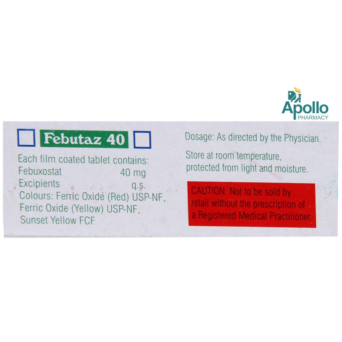 Febutaz 40 Tablet 10's Price, Uses, Side Effects, Composition - Apollo ...