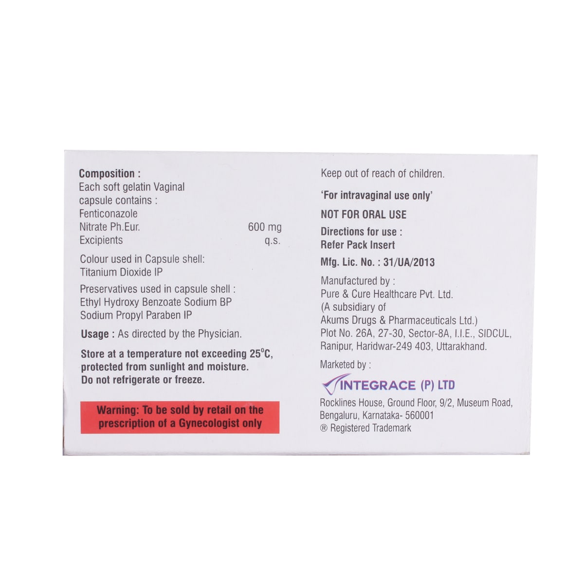 Fenza Vaginal Capsule 2's Price, Uses, Side Effects, Composition ...