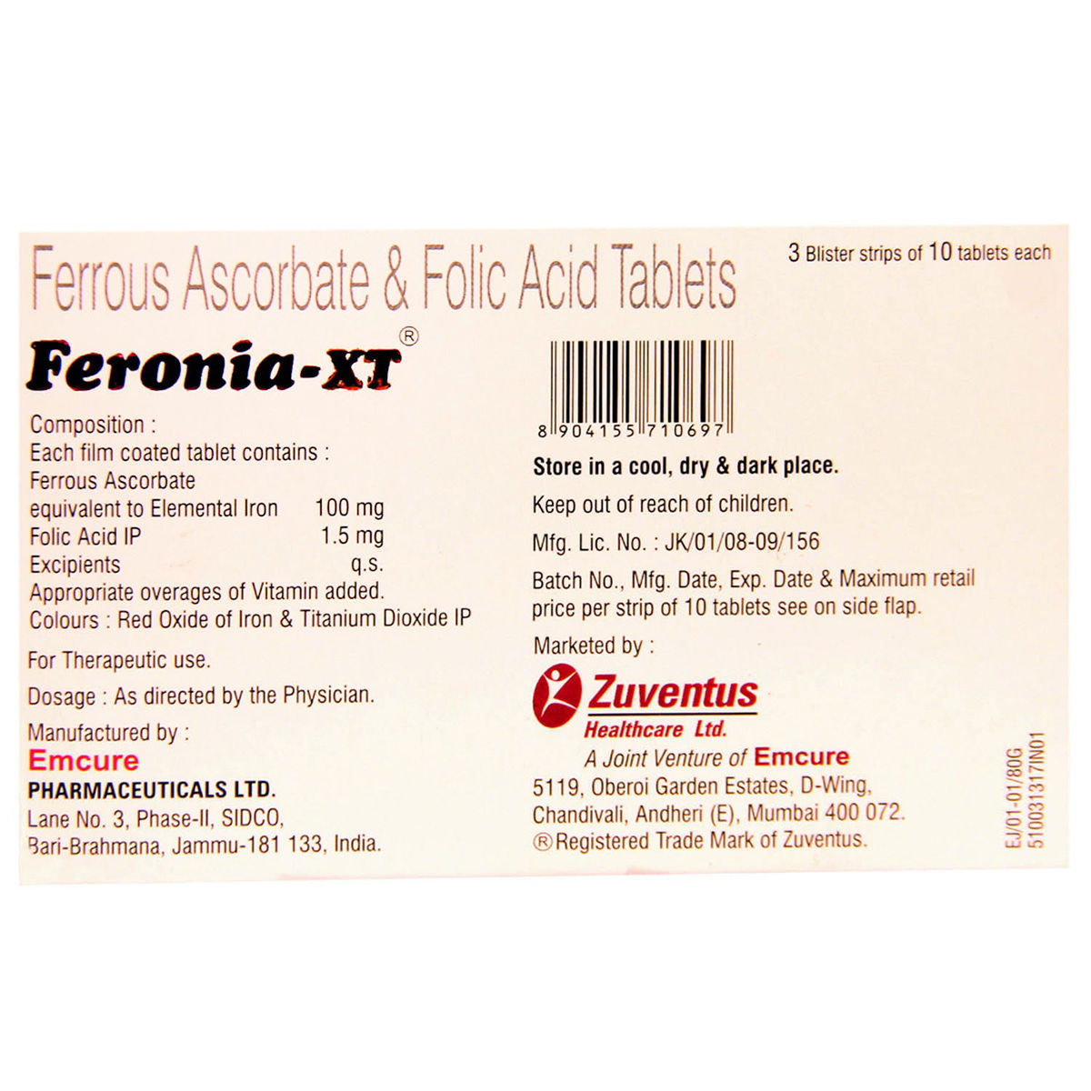 Feronia-XT Tablet 10's Price, Uses, Side Effects, Composition - Apollo ...
