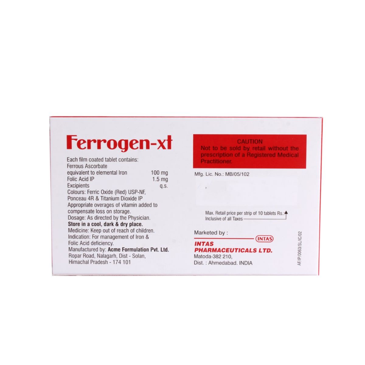 Ferrogen-XT Tablet 10's Price, Uses, Side Effects, Composition - Apollo ...
