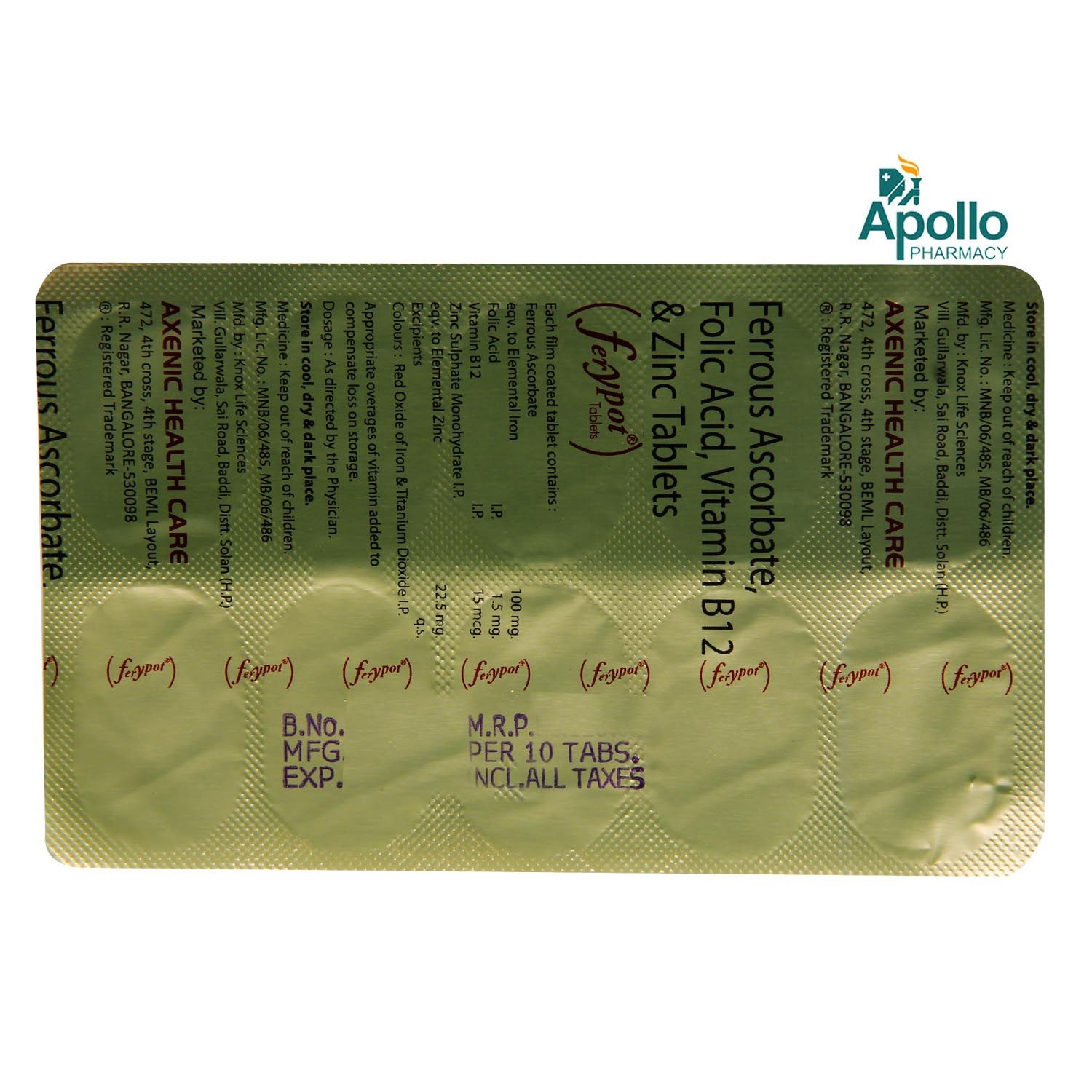 FERYPOT TABLET Price, Uses, Side Effects, Composition - Apollo Pharmacy