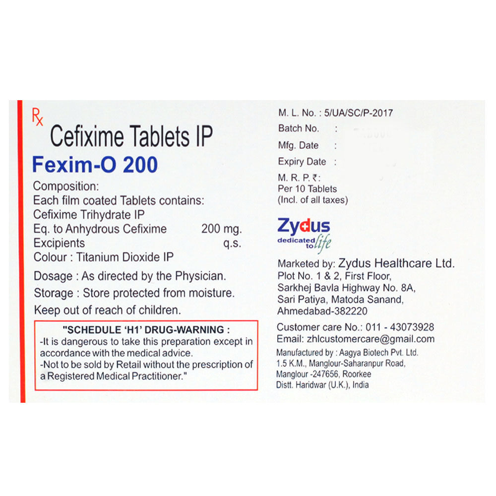 Fexime O 200 mg Tablet 10's Price, Uses, Side Effects, Composition ...