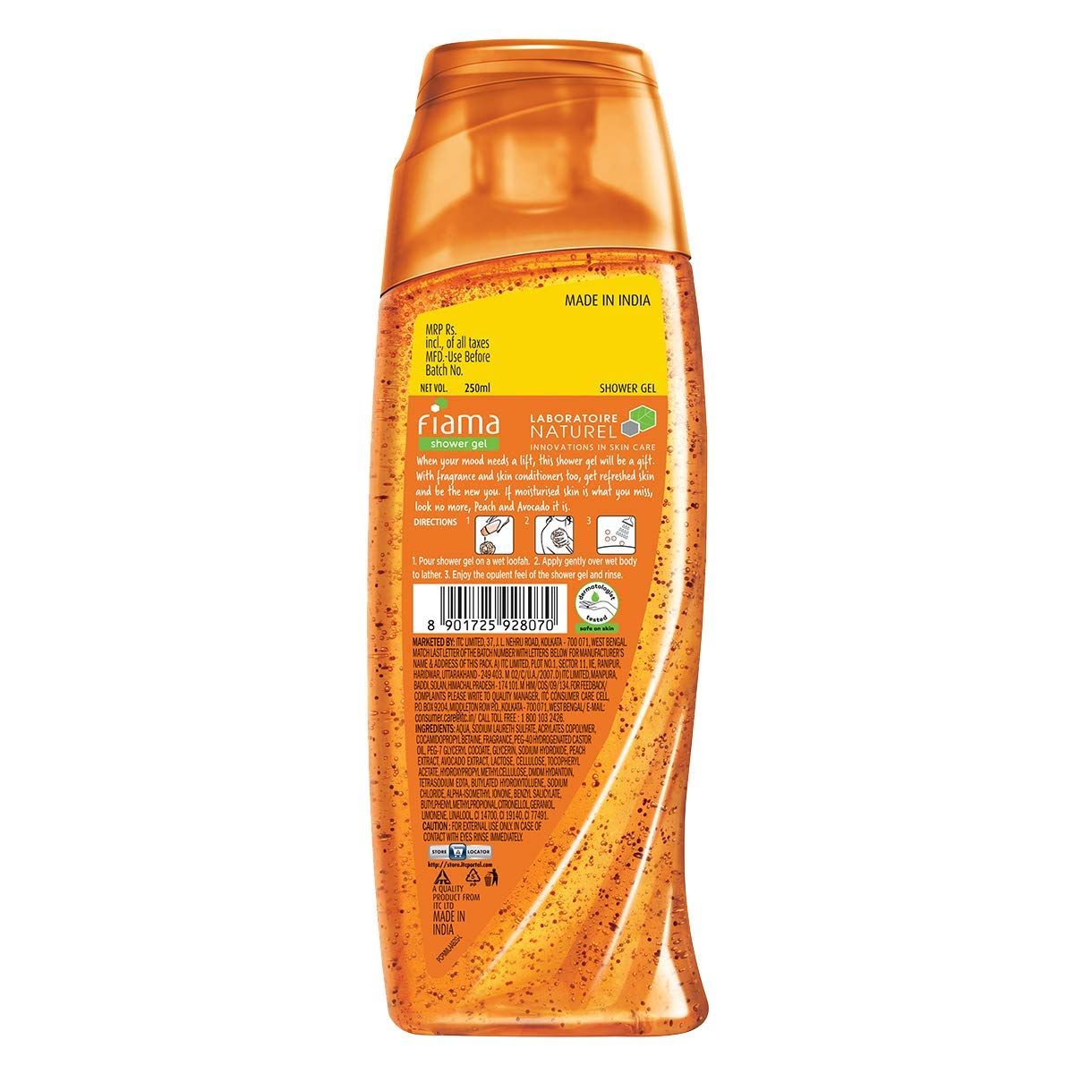 Fiama Di Wills Peach & Avocado Shower Gel, 250 ml Price, Uses, Side ...