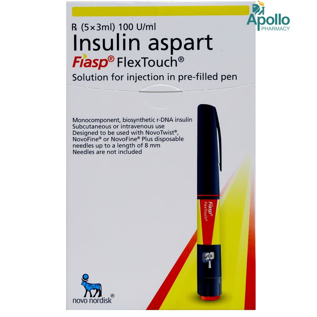 Fiasp FlexTouch 100IU/ml Injection 3 ml Price, Uses, Side Effects ...