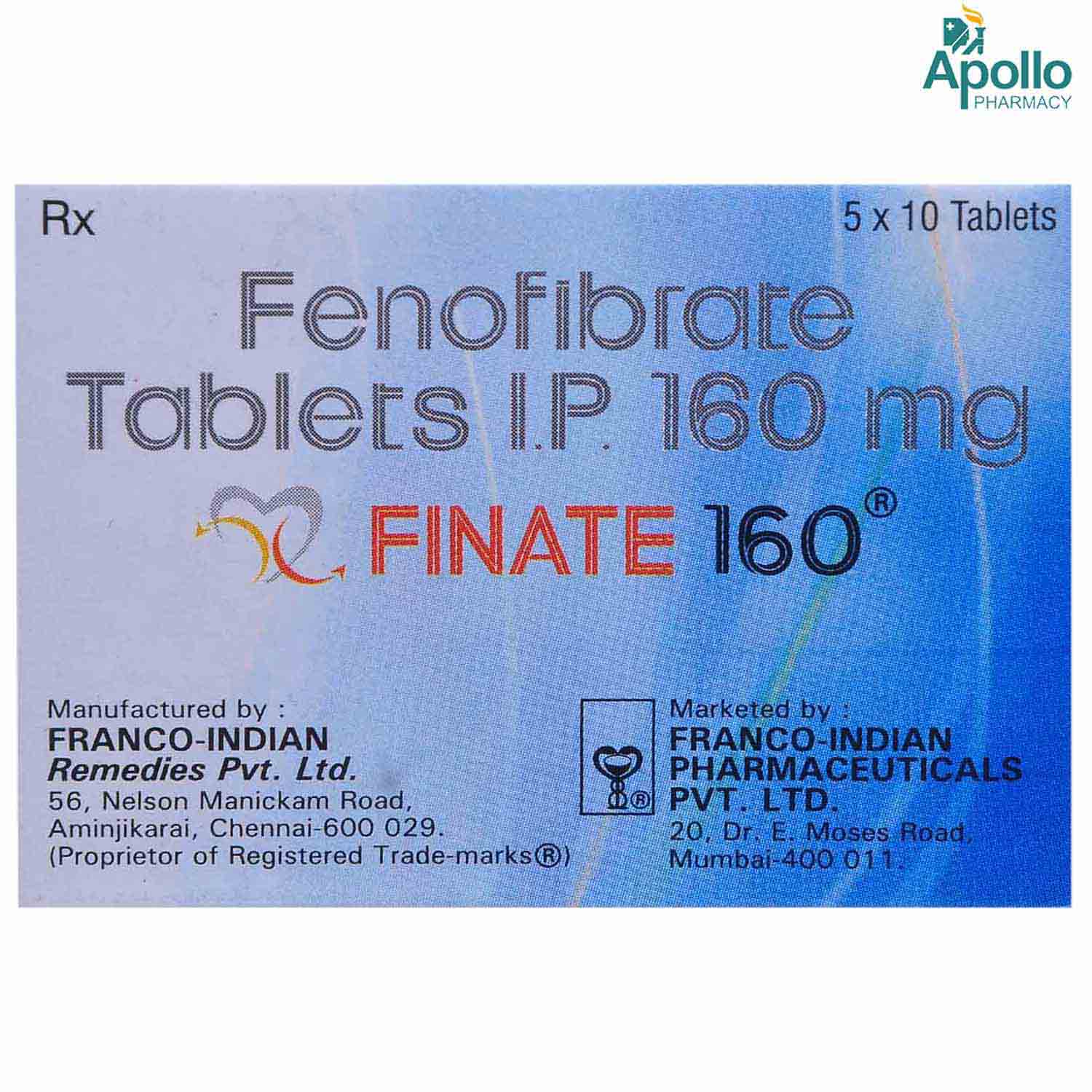Finate 160 Tablet 10's Price, Uses, Side Effects, Composition - Apollo ...