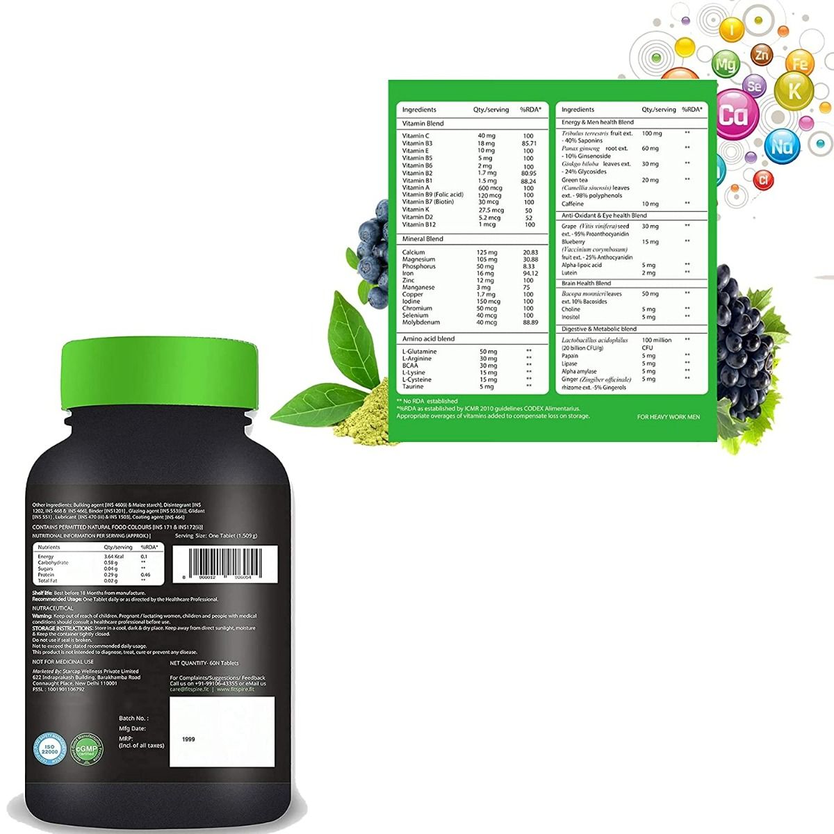 Fitspire Fit Men Gold Multivitamin Tablets, 60 Count Price, Uses, Side ...