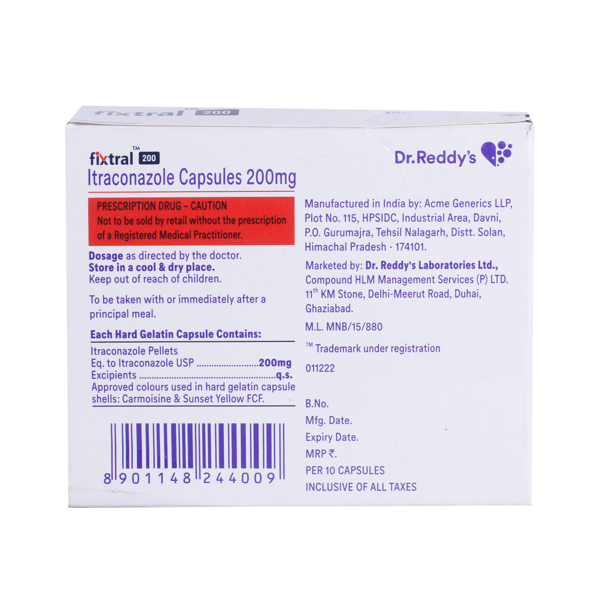 Fixtral 200 Capsule 10's Price, Uses, Side Effects, Composition ...