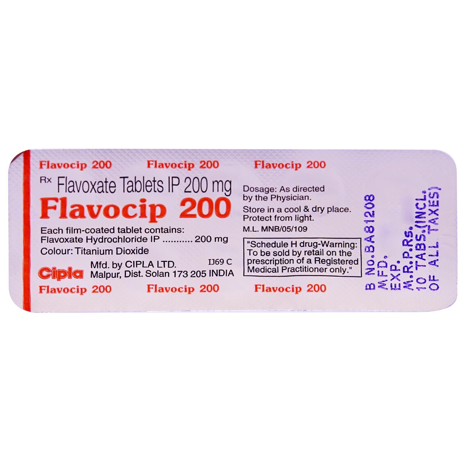Flavocip 200 Tablet 10's Price, Uses, Side Effects, Composition ...