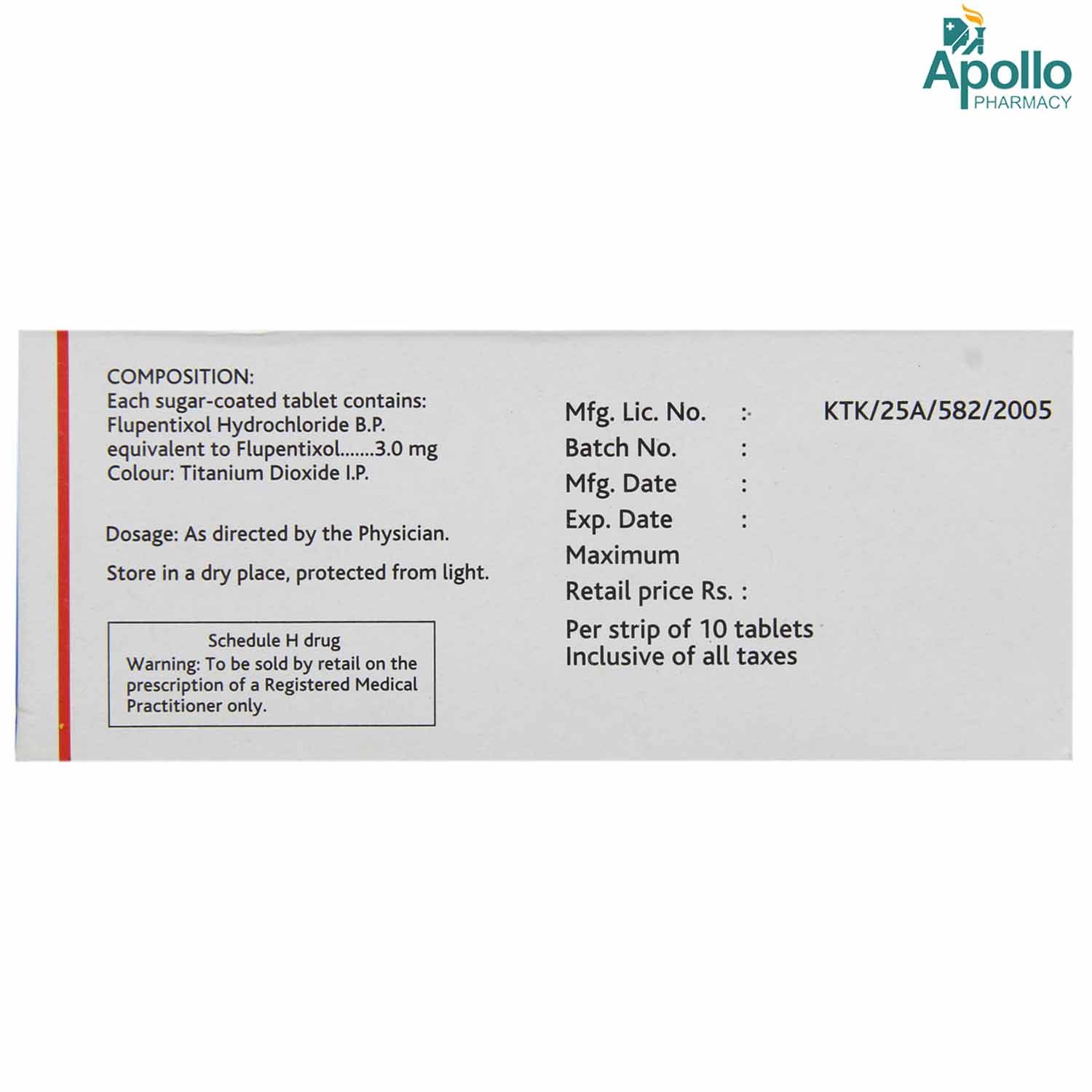 Fluanxol 3 mg Tablet 10's Price, Uses, Side Effects, Composition ...