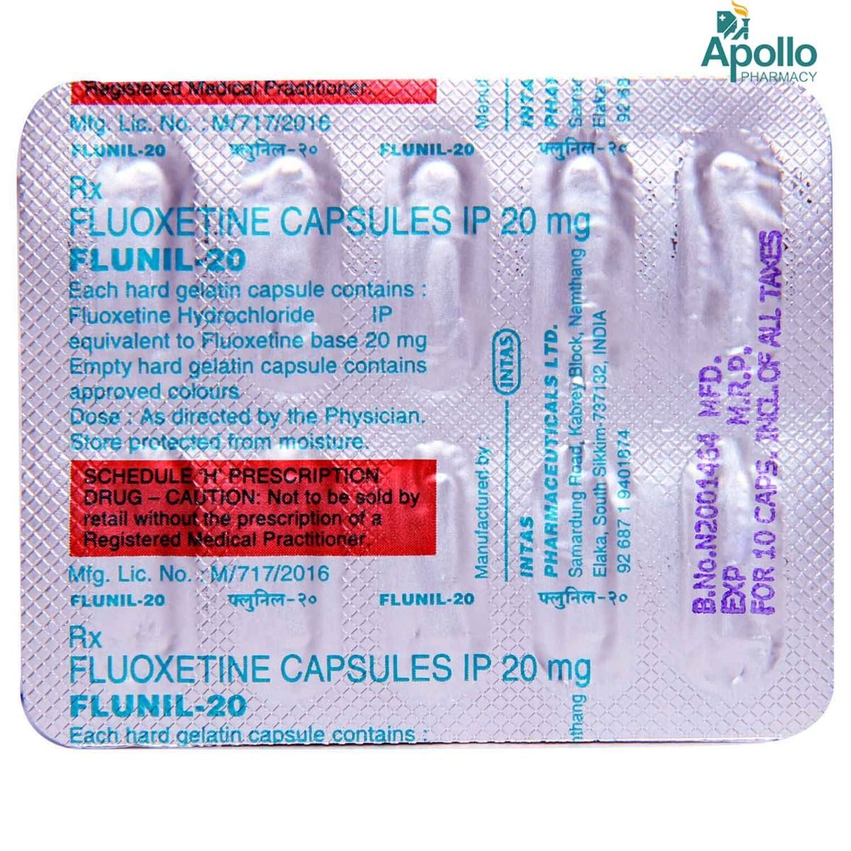 Flunil-20 Capsule 10's Price, Uses, Side Effects, Composition - Apollo ...
